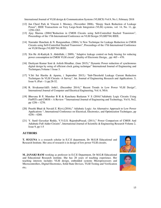 SURVEY ON POWER OPTIMIZATION TECHNIQUES FOR LOW POWER VLSI CIRCUIT IN DEEP SUBMICRON TECHNOLOgy ...