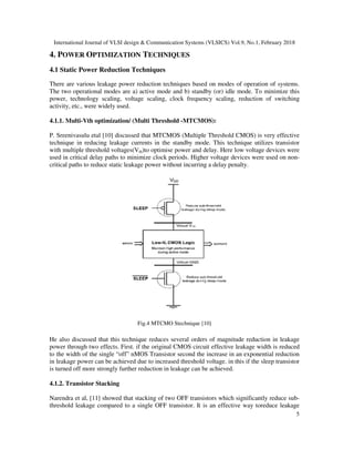 SURVEY ON POWER OPTIMIZATION TECHNIQUES FOR LOW POWER VLSI CIRCUIT IN DEEP SUBMICRON TECHNOLOGY ...