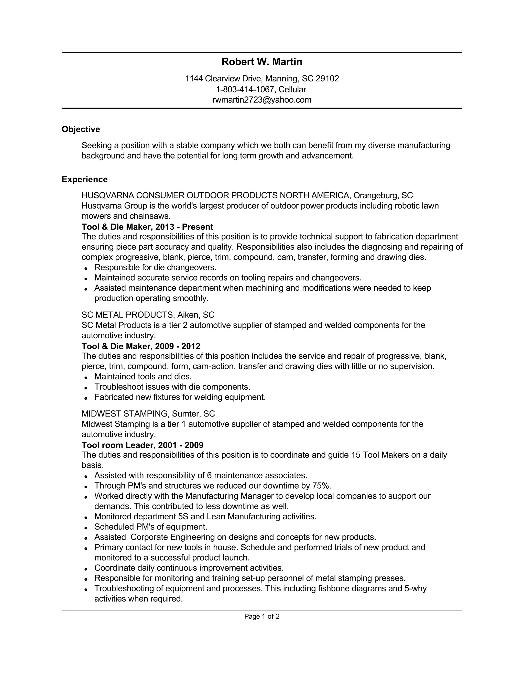 Robert Final Resume | PDF