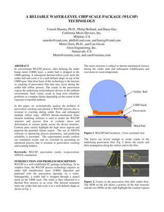 A Reliable Wafer-Level Chip Scale Package (WLCSP) Technology | PDF