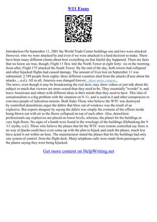 911 Essay | PDF
