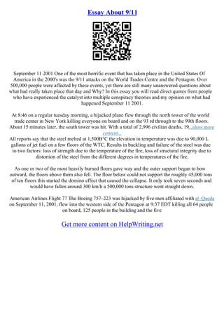 9 11 Essay | PDF