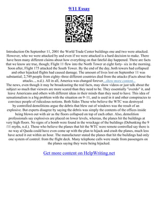 9 11 Essay | PDF