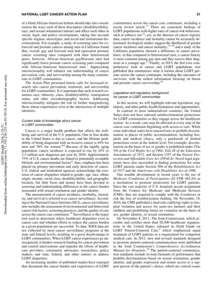 The National LGBT Cancer Action Plan | PDF