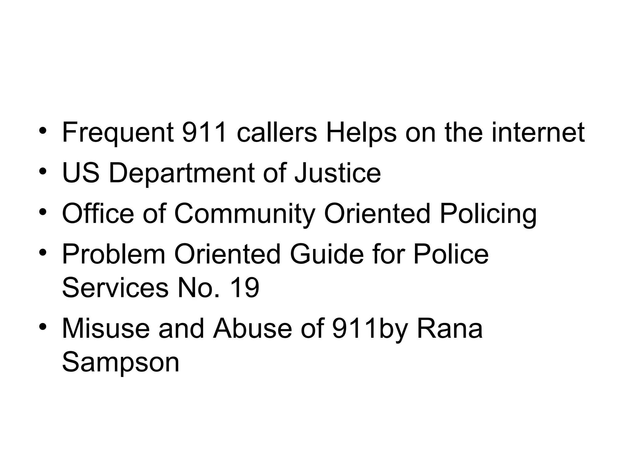 911 High Utilizers Committee | PPT