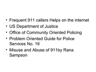 911 High Utilizers Committee | PPT
