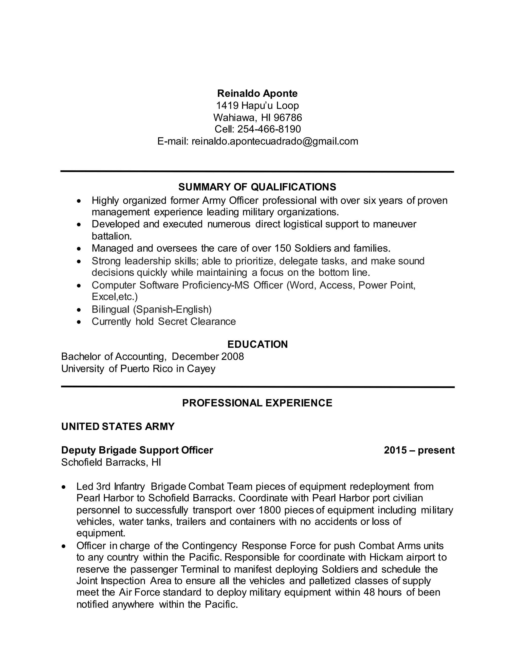 CPT Aponte resume | DOCX