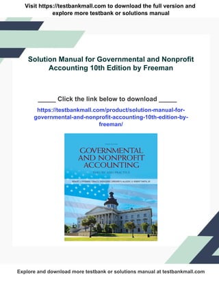 Solution Manual for Governmental and Nonprofit Accounting 10th Edition ...