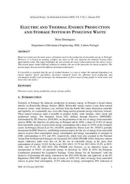 ELECTRIC AND THERMAL ENERGY PRODUCTION AND STORAGE SYSTEM BY PINECONE…