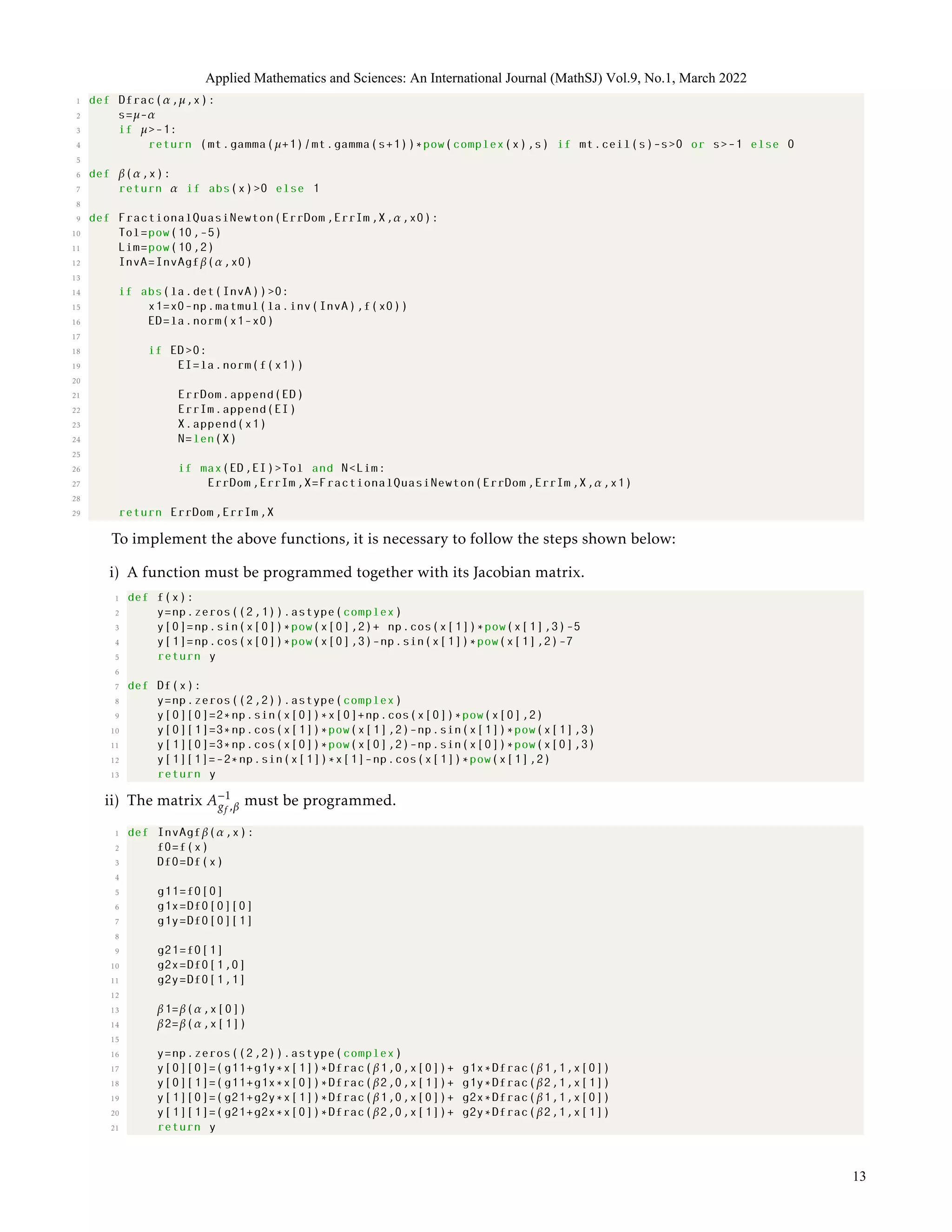 Code of the Multidimensional Fractional Quasi-Newton Method using ... Code of the Multidimensional Fractional Quasi-Newton Method using ...