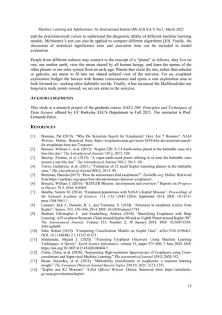 EXOPLANETS IDENTIFICATION AND CLUSTERING WITH MACHINE LEARNING METHODS | PDF