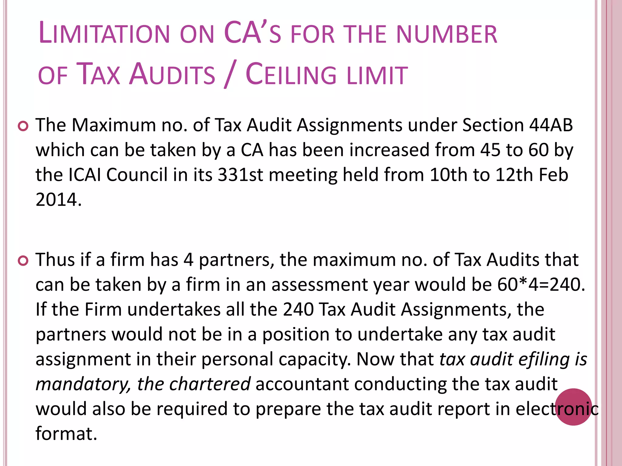 Tax Audit under section 44AB of Income Tax Act,1961 | PPTX