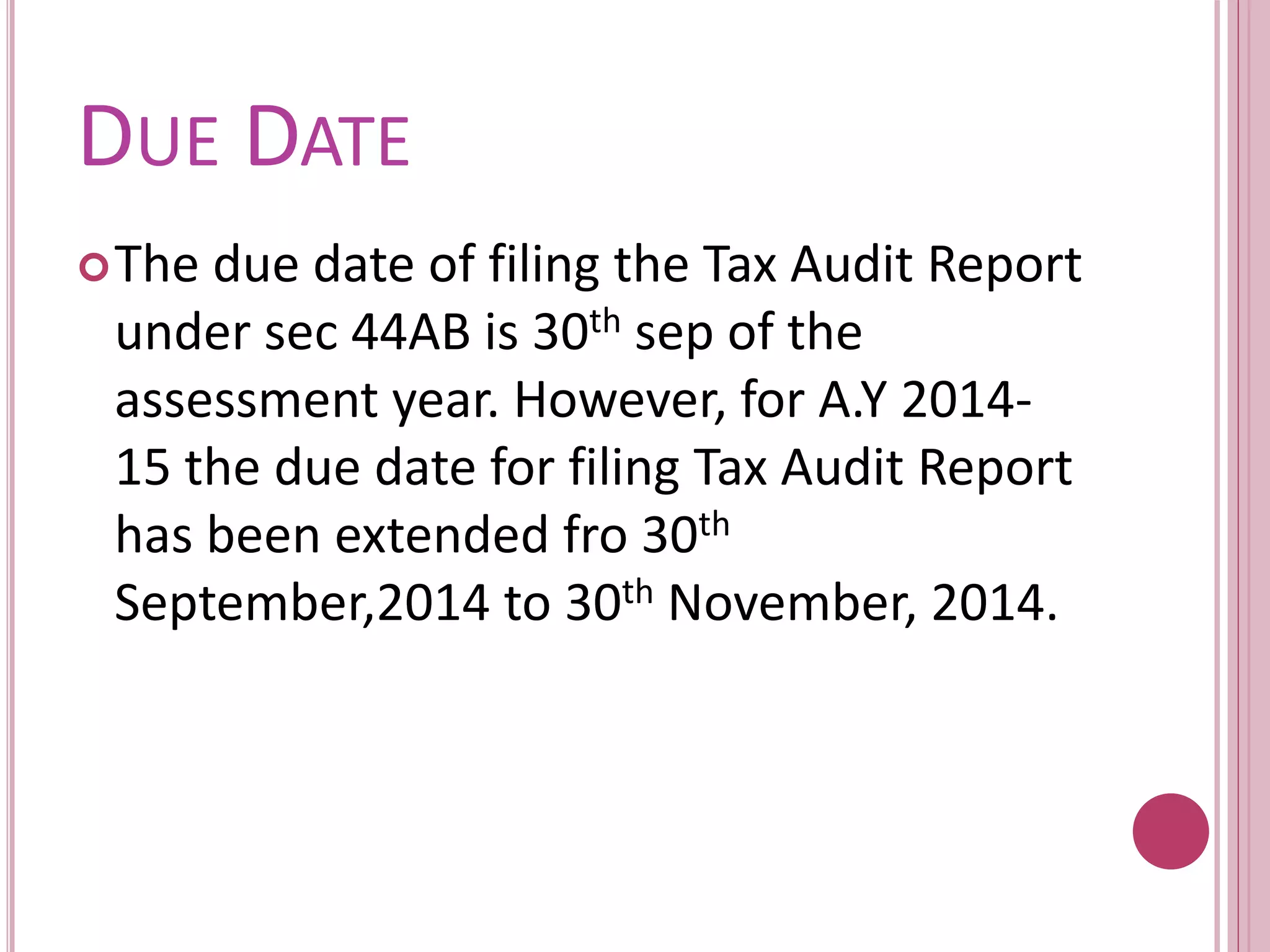 Tax Audit under section 44AB of Income Tax Act,1961 | PPTX