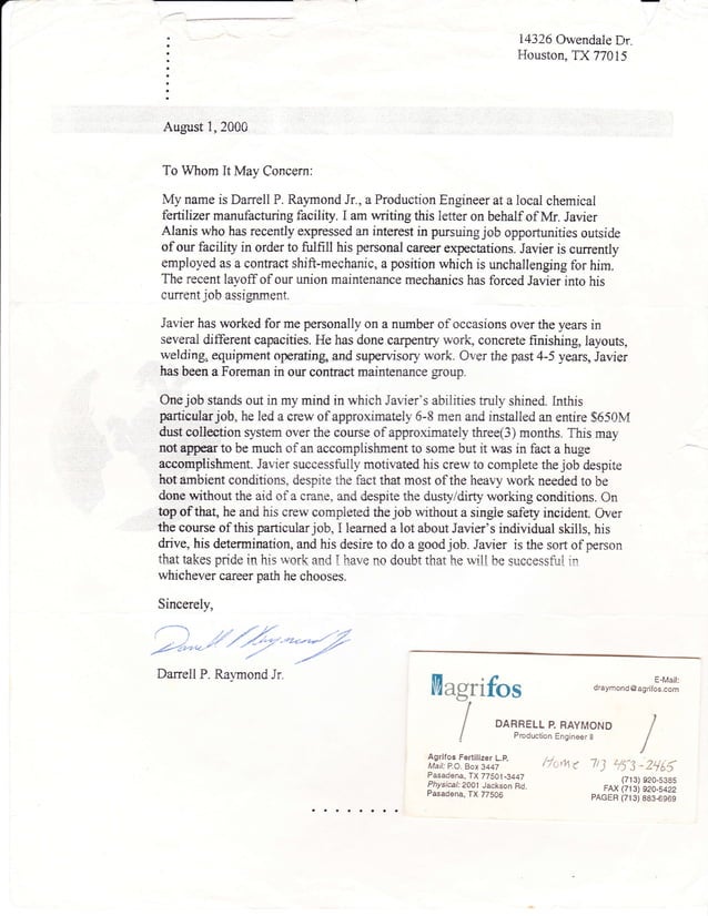 Darrell raymond 's letter | PDF