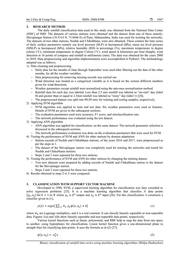 Binary classification of rainfall time-series using machine learning algorithms | PDF | Weather ...