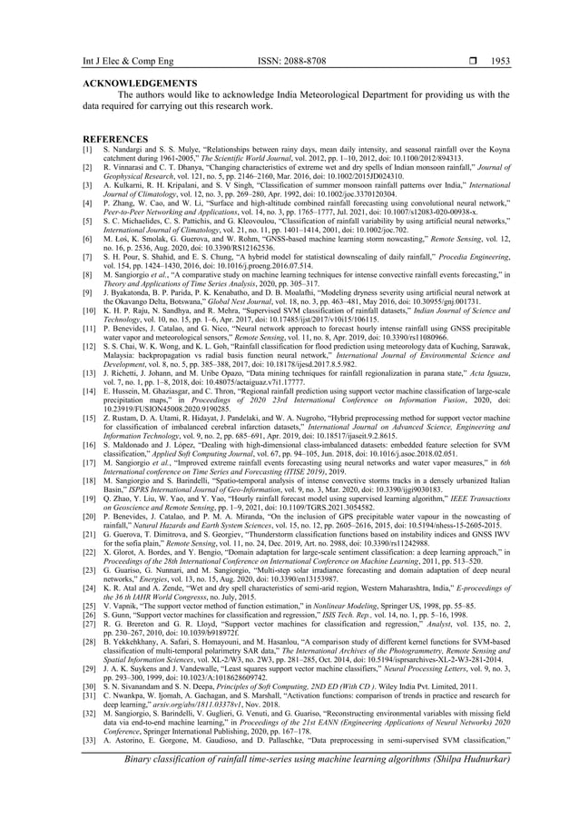 Binary classification of rainfall time-series using machine learning algorithms | PDF | Weather ...