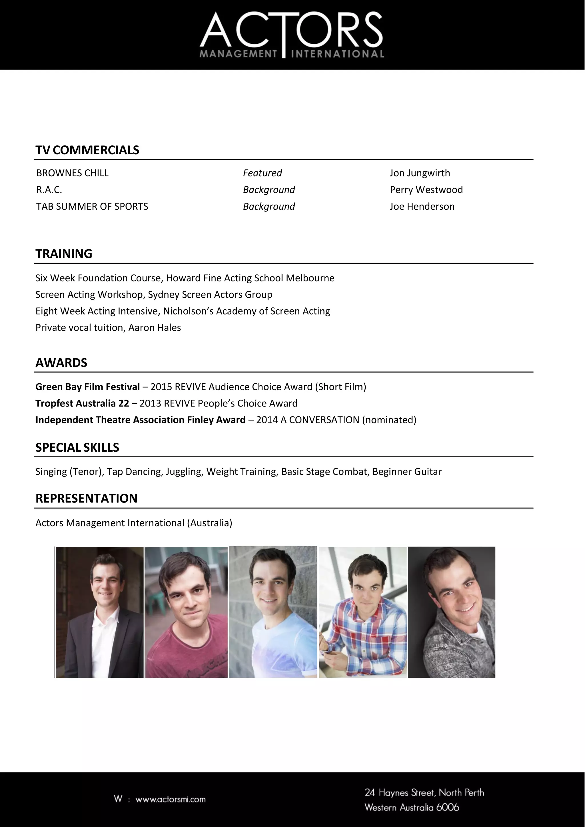 Brodie Masini ActorsMI CV | PDF