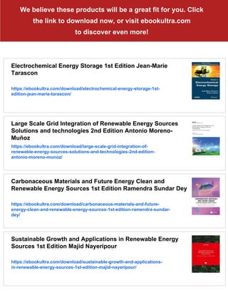 Electrochemical Energy Storage for Renewable Sources and Grid Balancing ...