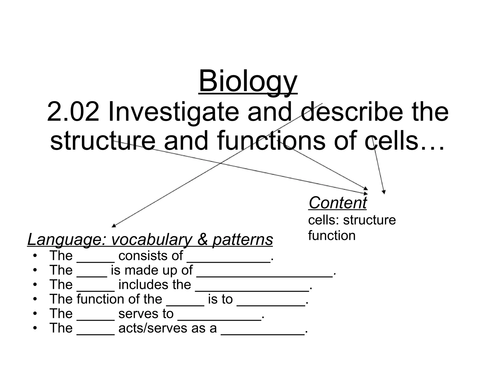 language and Content objectives | PPT | Education