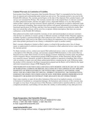 Fluke 9132 Portable IR Calibrator User’s Guide | PDF