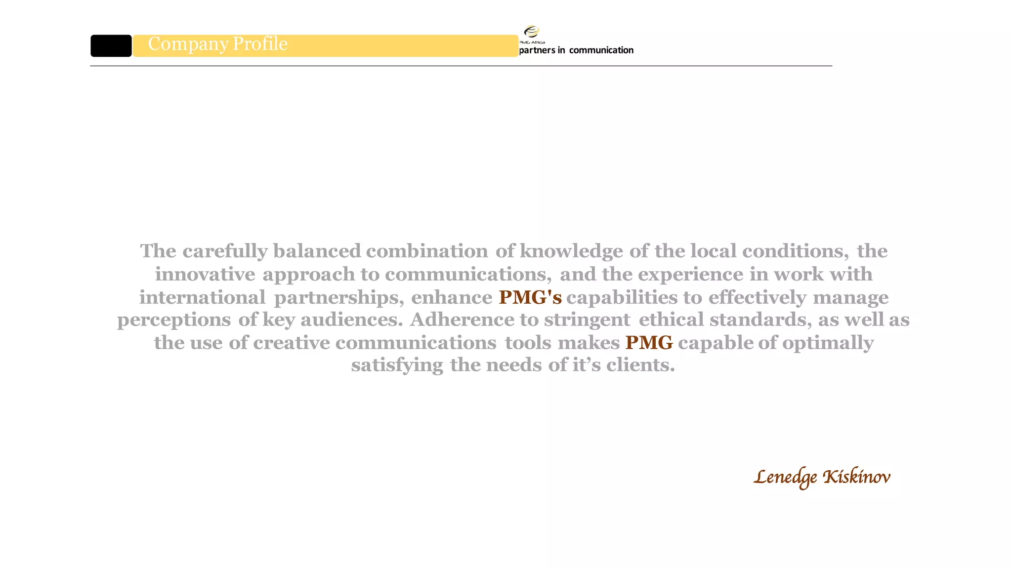 PMG company profile | PPT