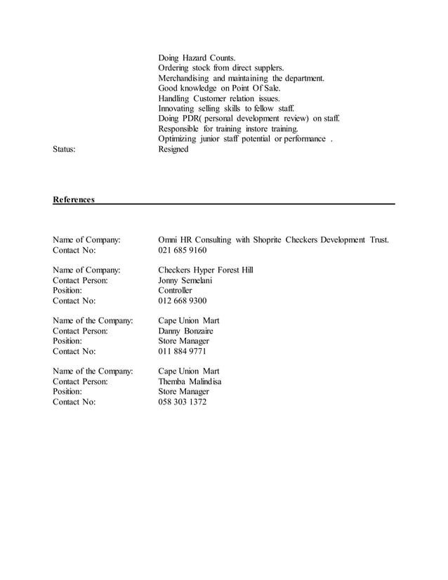 Lucas Hlongoane CV | PDF