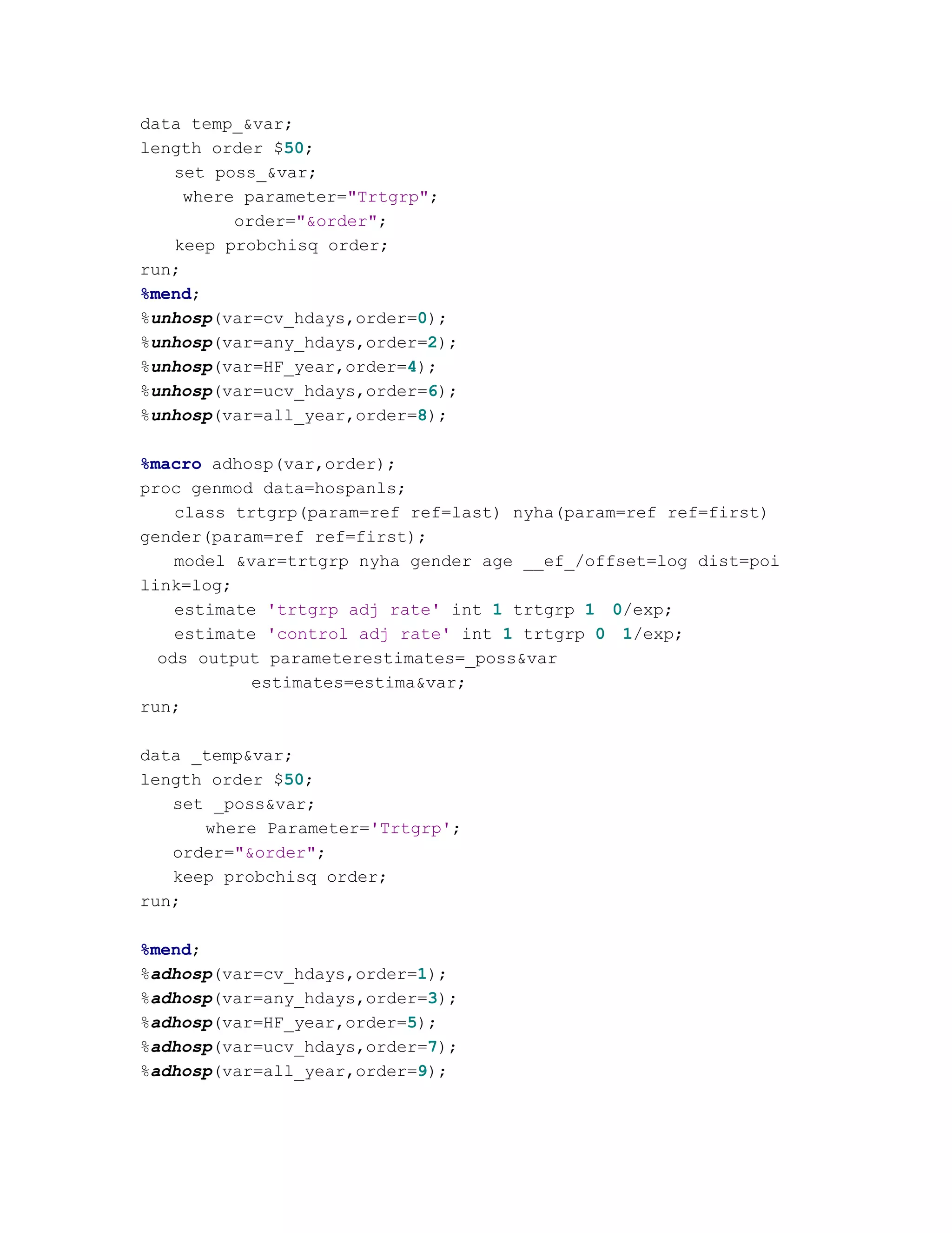 SAS code sample | PDF