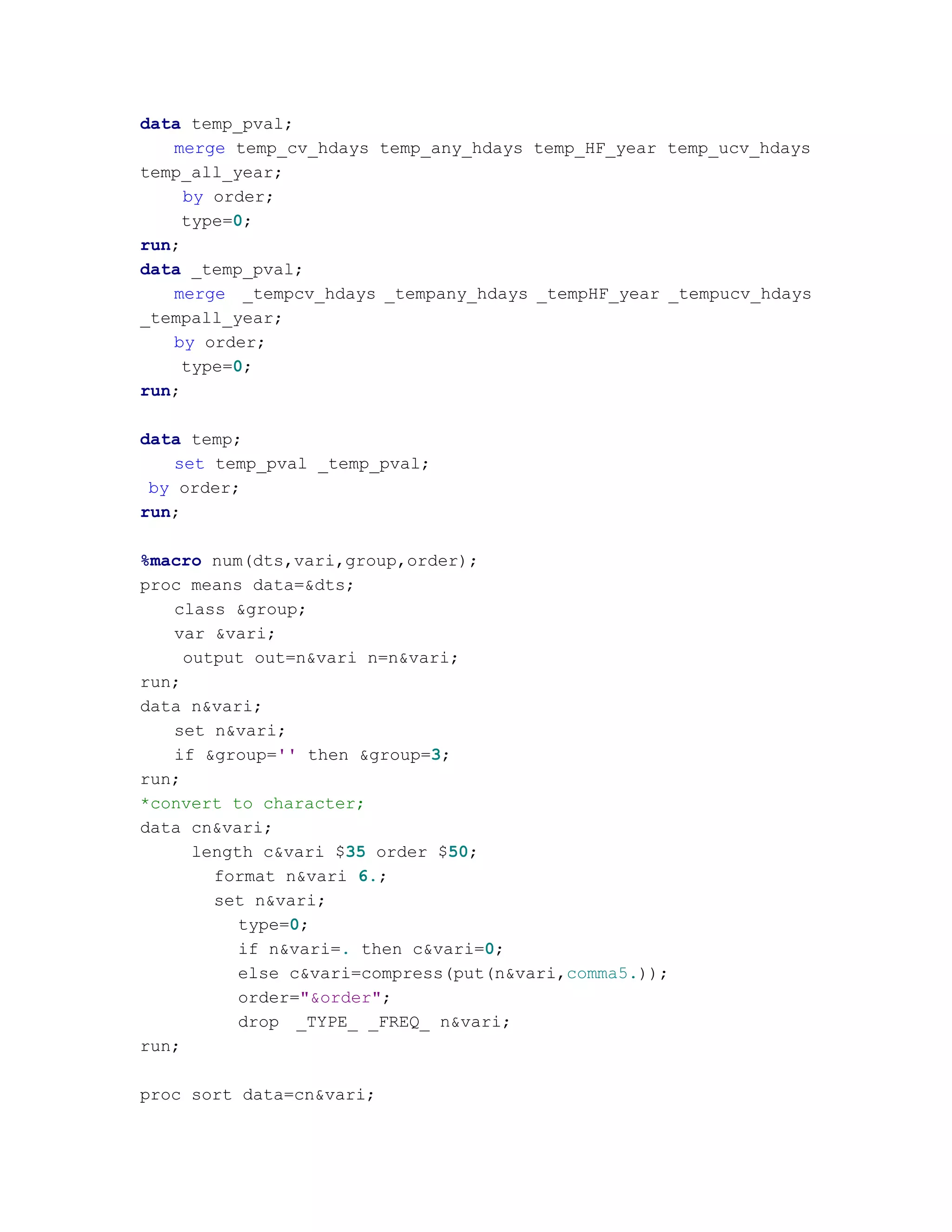 SAS code sample | PDF