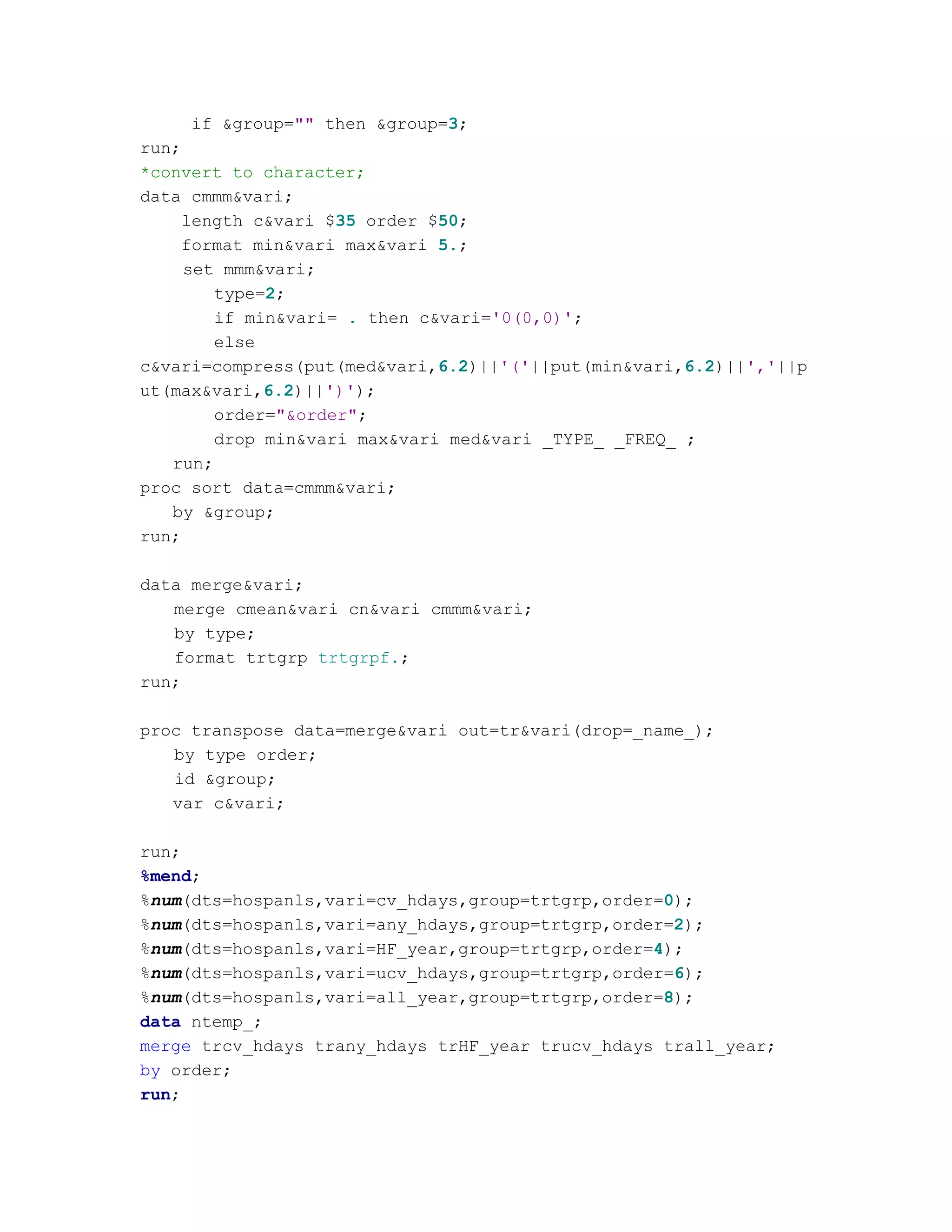 SAS code sample | PDF