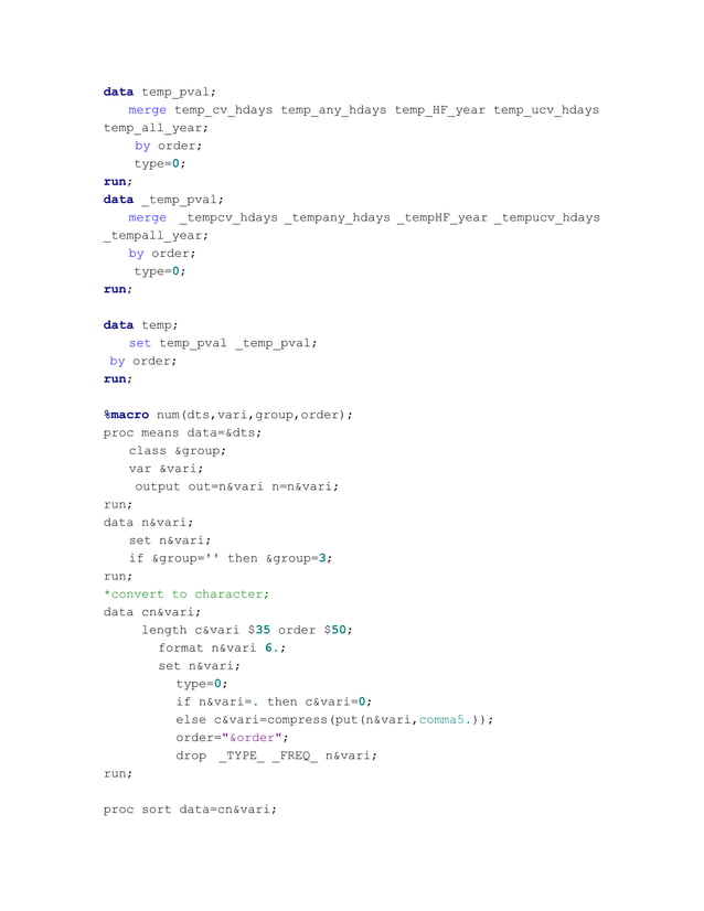 SAS code sample | PDF