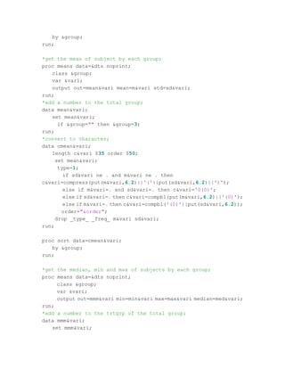 SAS code sample | PDF