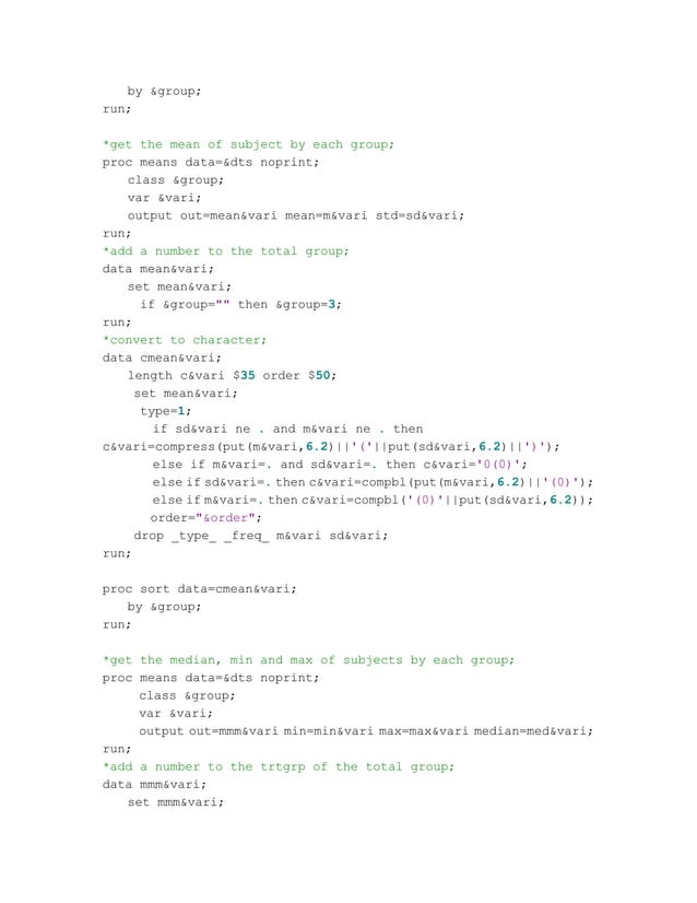 SAS code sample | PDF