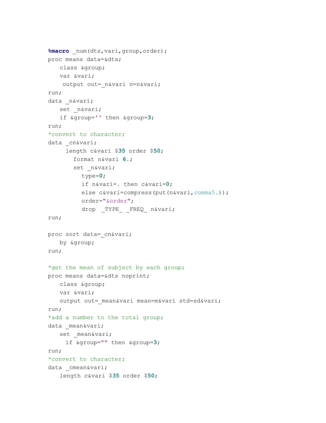 SAS code sample | PDF