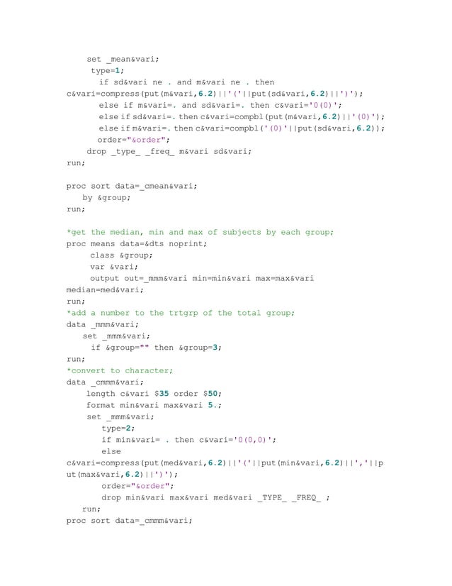 SAS code sample | PDF