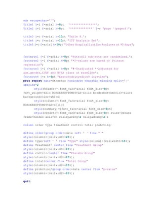 SAS code sample | PDF