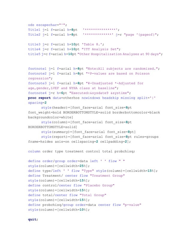 SAS code sample | PDF