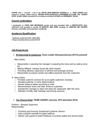 CatererGlobal - james cv-2 | PDF