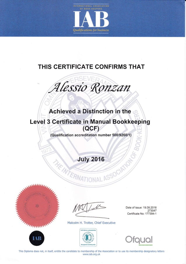 IAB Level 3 Certificate in Bookkeeping | PDF