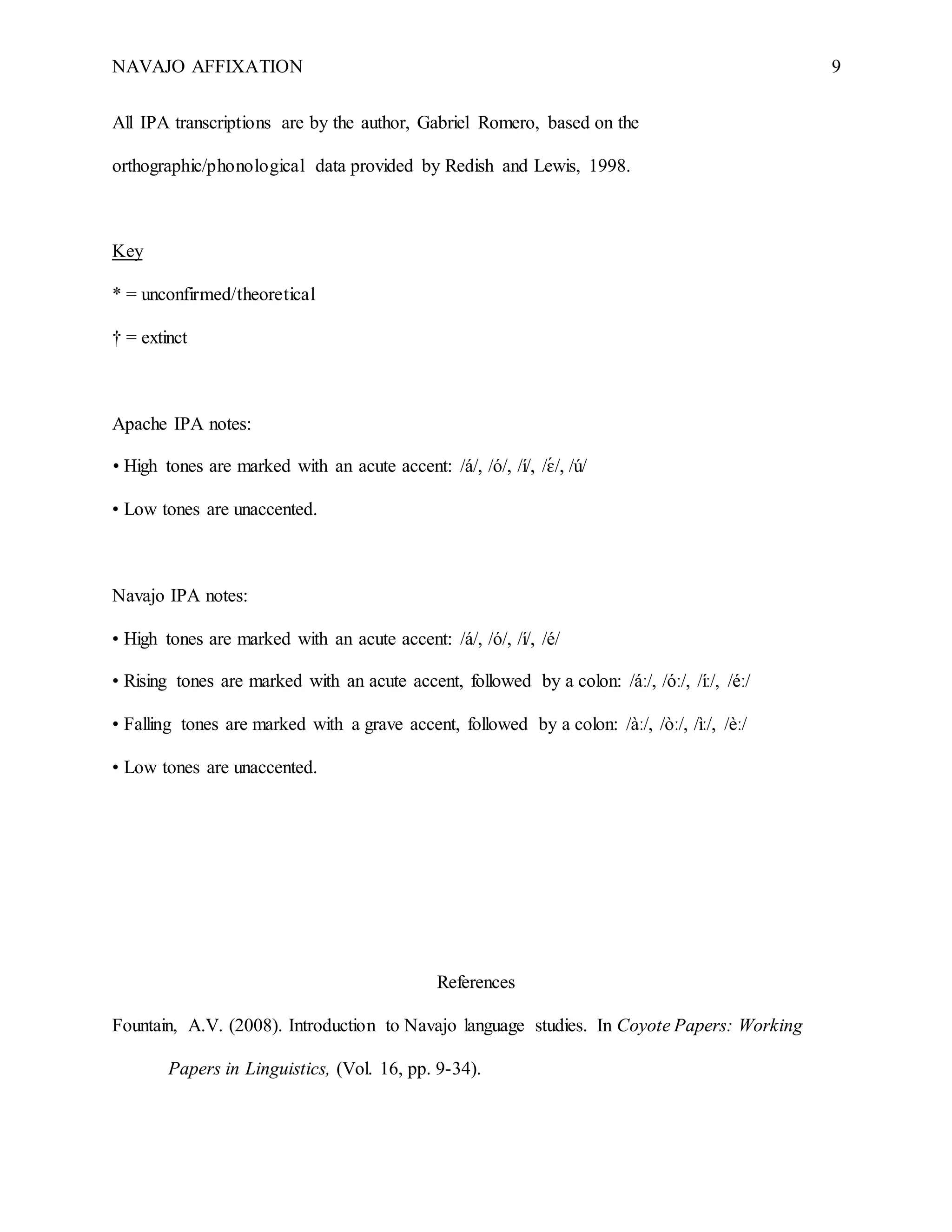 Morphology and Affixation in Navajo | DOCX