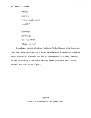 Morphology and Affixation in Navajo | DOCX