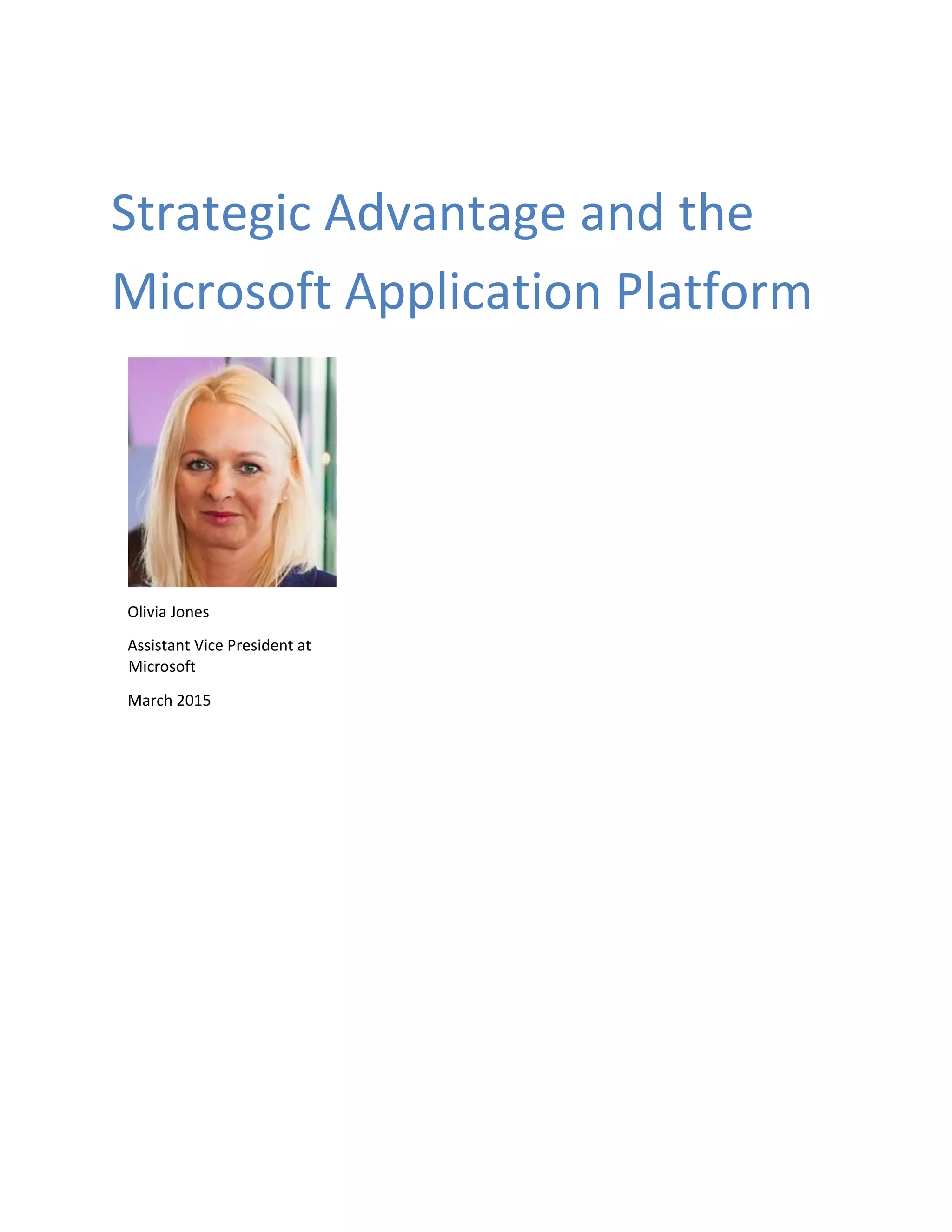 Strategic Advantage and the Microsoft Application Platform (1) | PDF