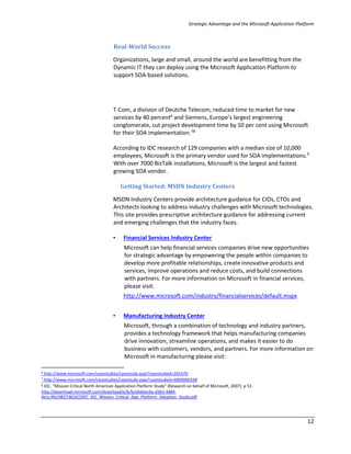 Strategic Advantage and the Microsoft Application Platform (1) | PDF