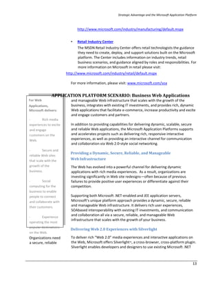 Strategic Advantage and the Microsoft Application Platform (1) | PDF