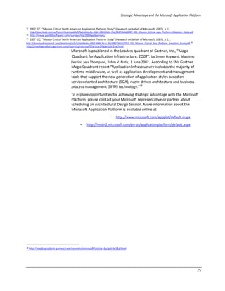 Strategic Advantage and the Microsoft Application Platform (1) | PDF