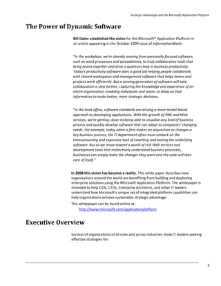Strategic Advantage and the Microsoft Application Platform (1) | PDF