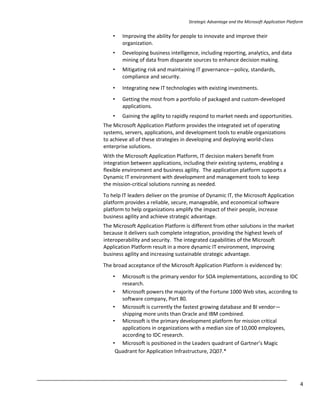 Strategic Advantage and the Microsoft Application Platform (1) | PDF