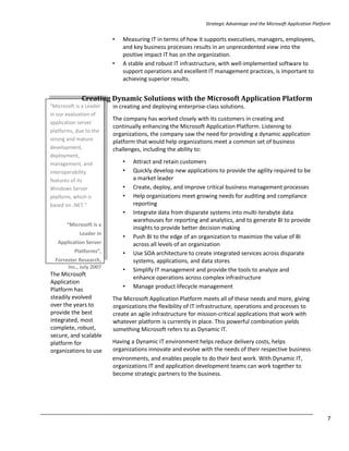 Strategic Advantage and the Microsoft Application Platform (1) | PDF