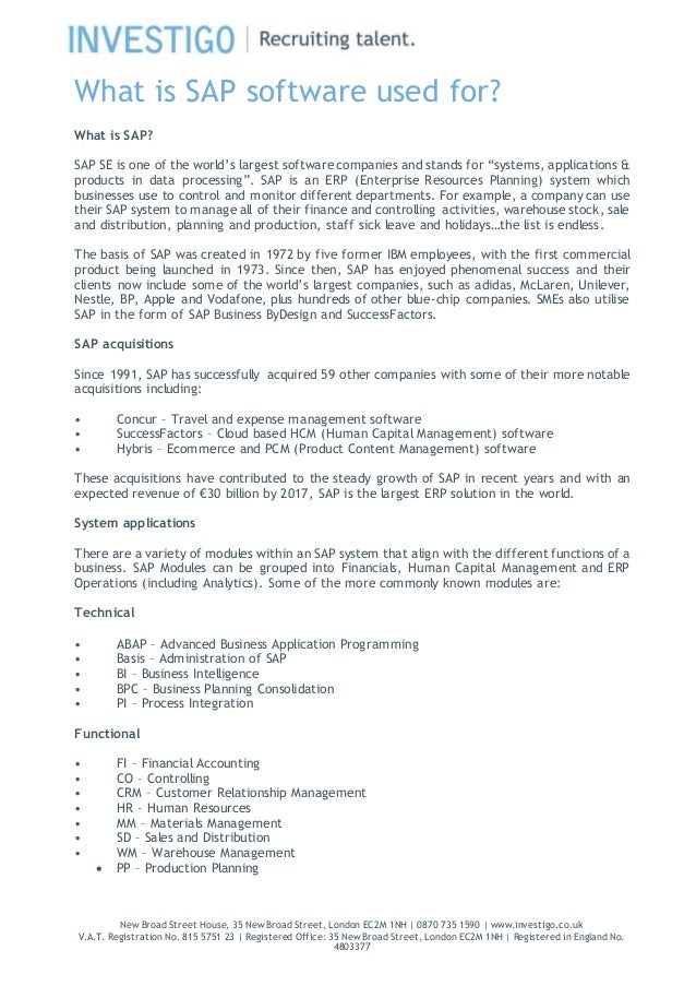 Dean Gibb - What is SAP software used for