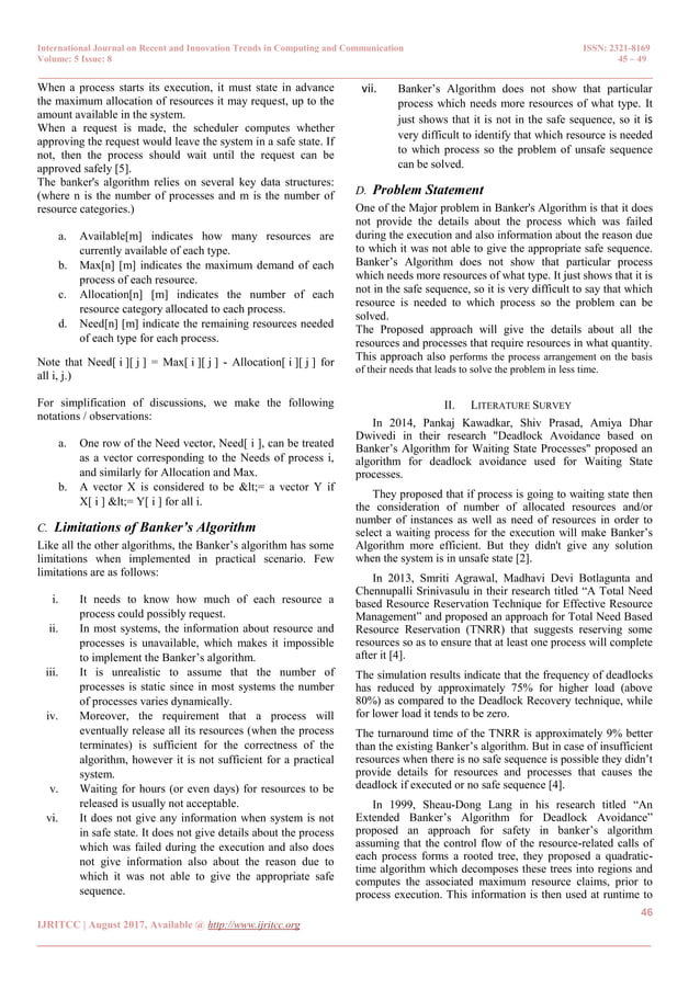 A Dynamic and Improved Implementation of Banker’s Algorithm | PDF
