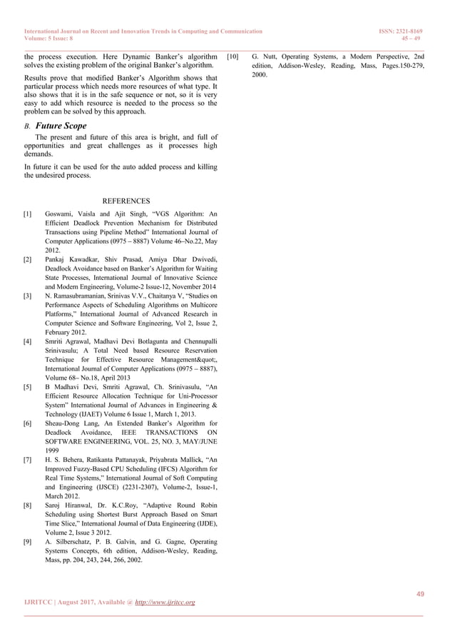 A Dynamic and Improved Implementation of Banker’s Algorithm | PDF